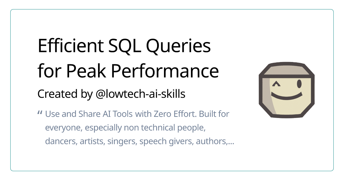 Efficient SQL Queries for Peak Performance