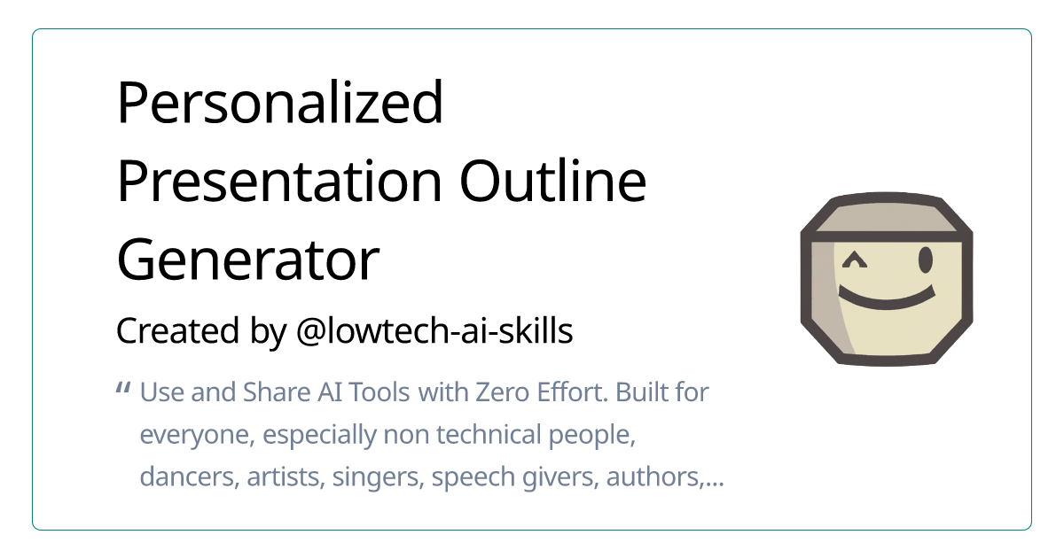 Personalized Presentation Outline Generator
