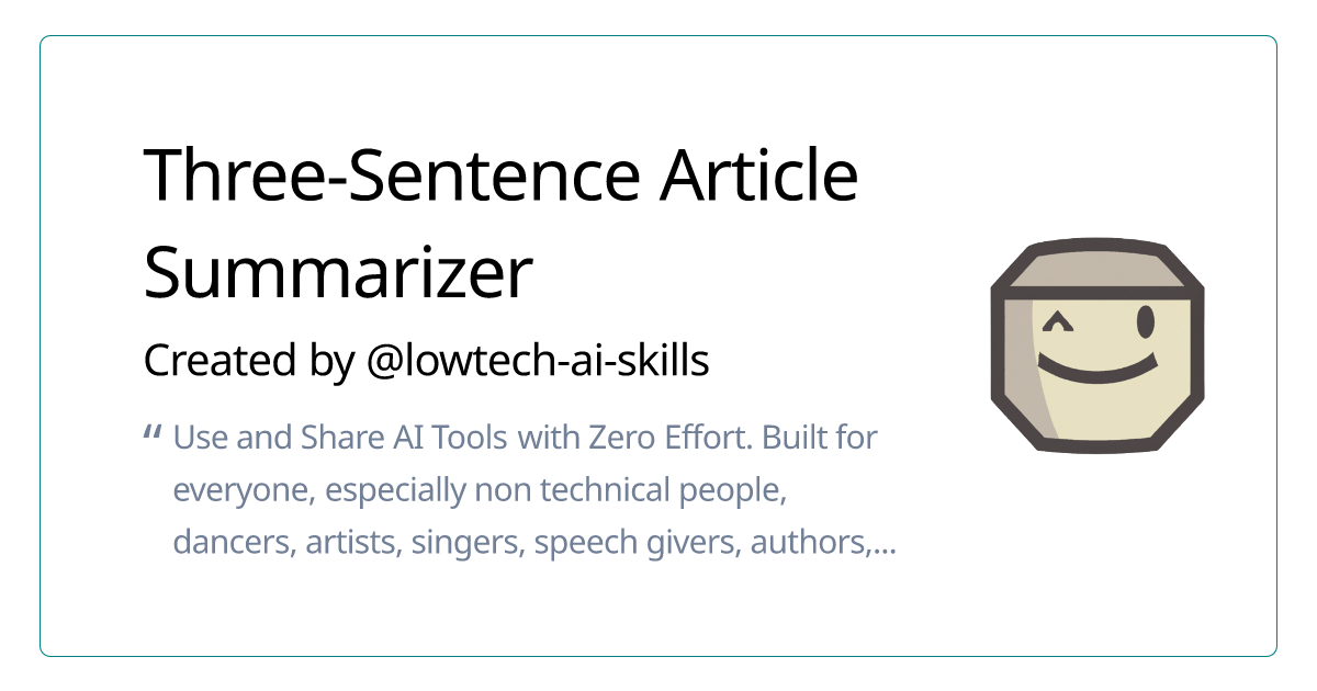 Three-Sentence Article Summarizer