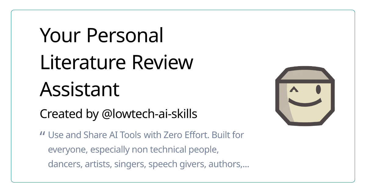 Your Personal Literature Review Assistant