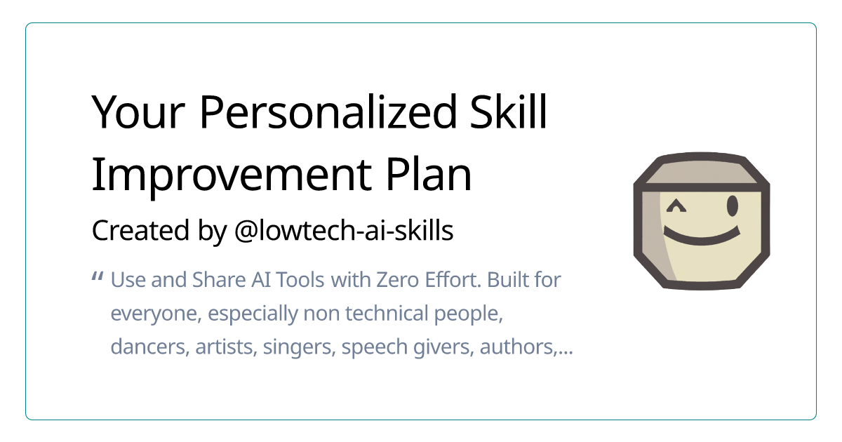 Your Personalized Skill Improvement Plan