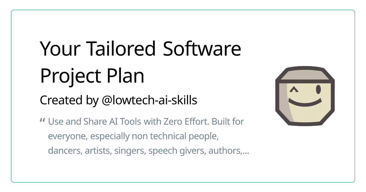 Your Tailored Software Project Plan