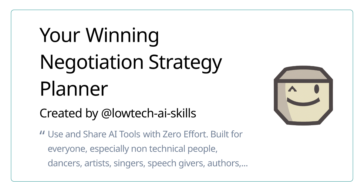 Your Winning Negotiation Strategy Planner