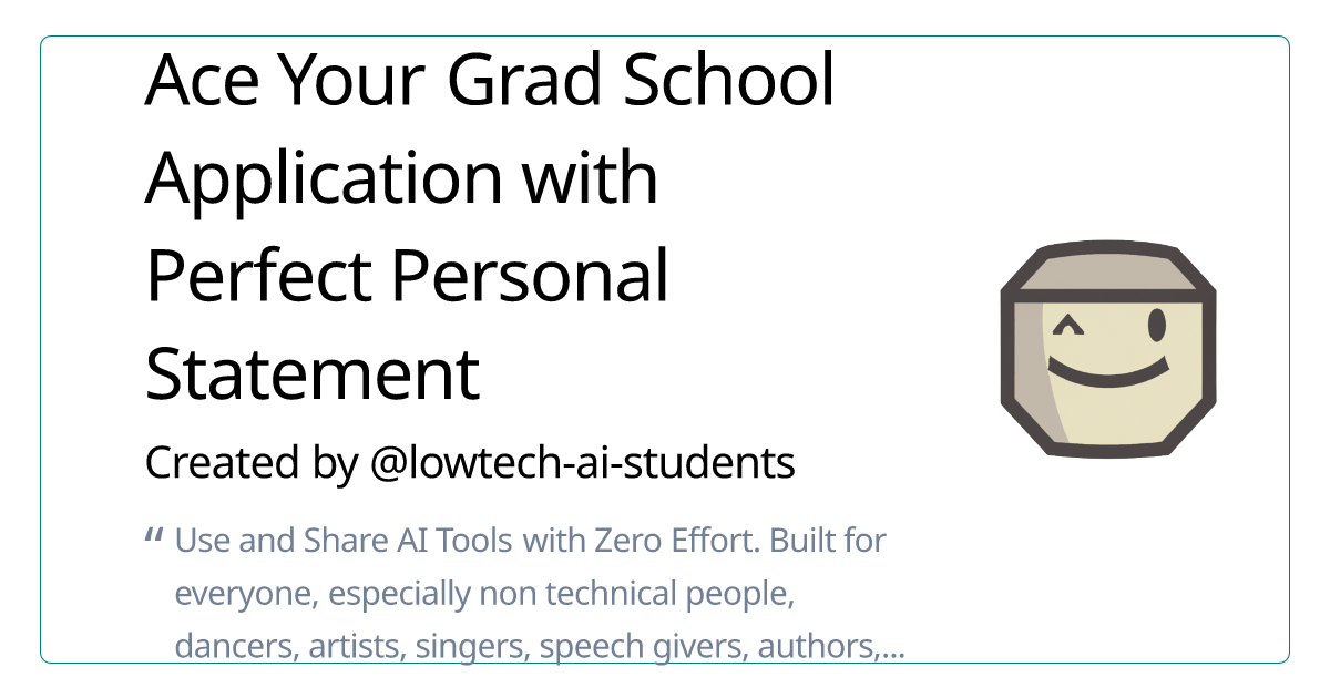 Ace Your Grad School Application with Perfect Personal Statement