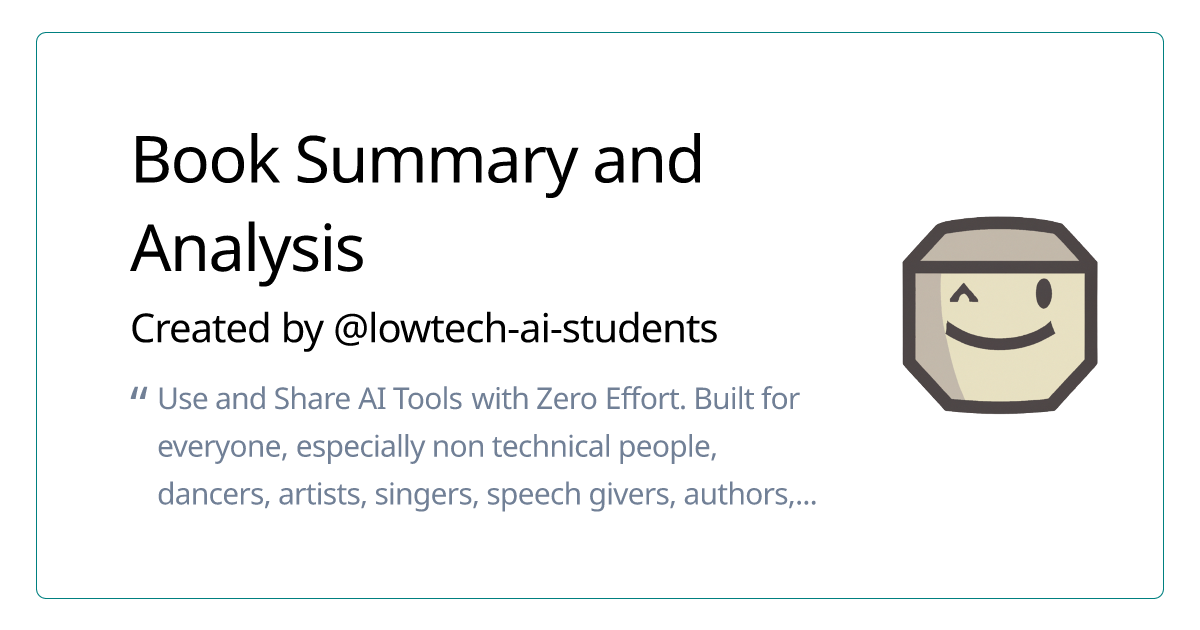 Book Summary and Analysis