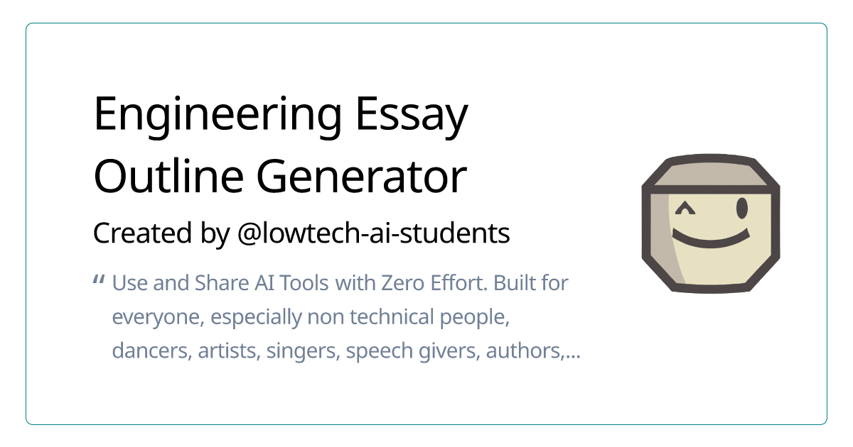 Engineering Essay Outline Generator