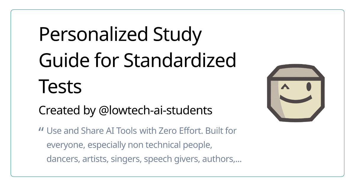 Personalized Study Guide for Standardized Tests