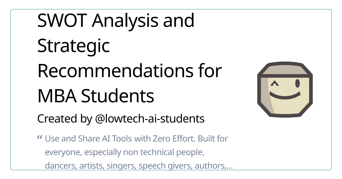 SWOT Analysis and Strategic Recommendations for MBA Students
