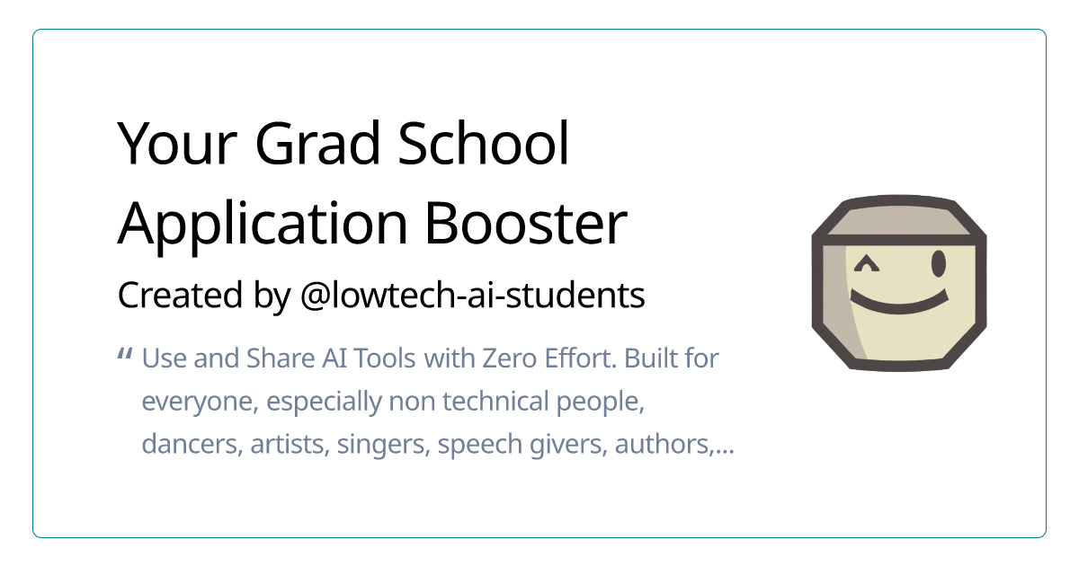 Your Grad School Application Booster
