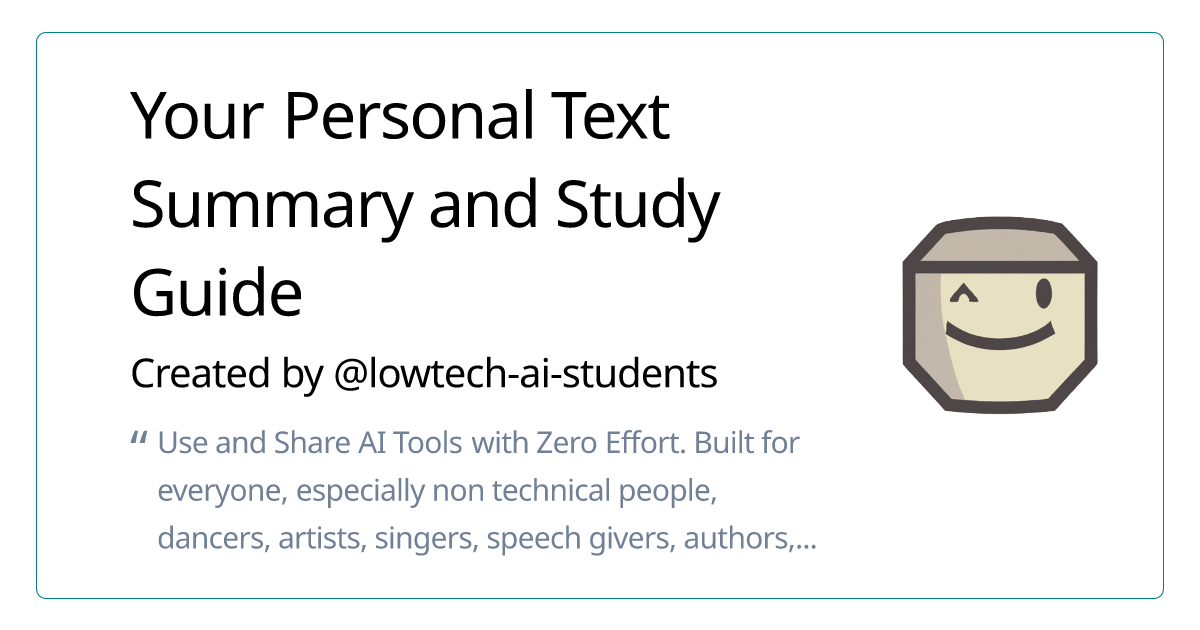Your Personal Text Summary and Study Guide