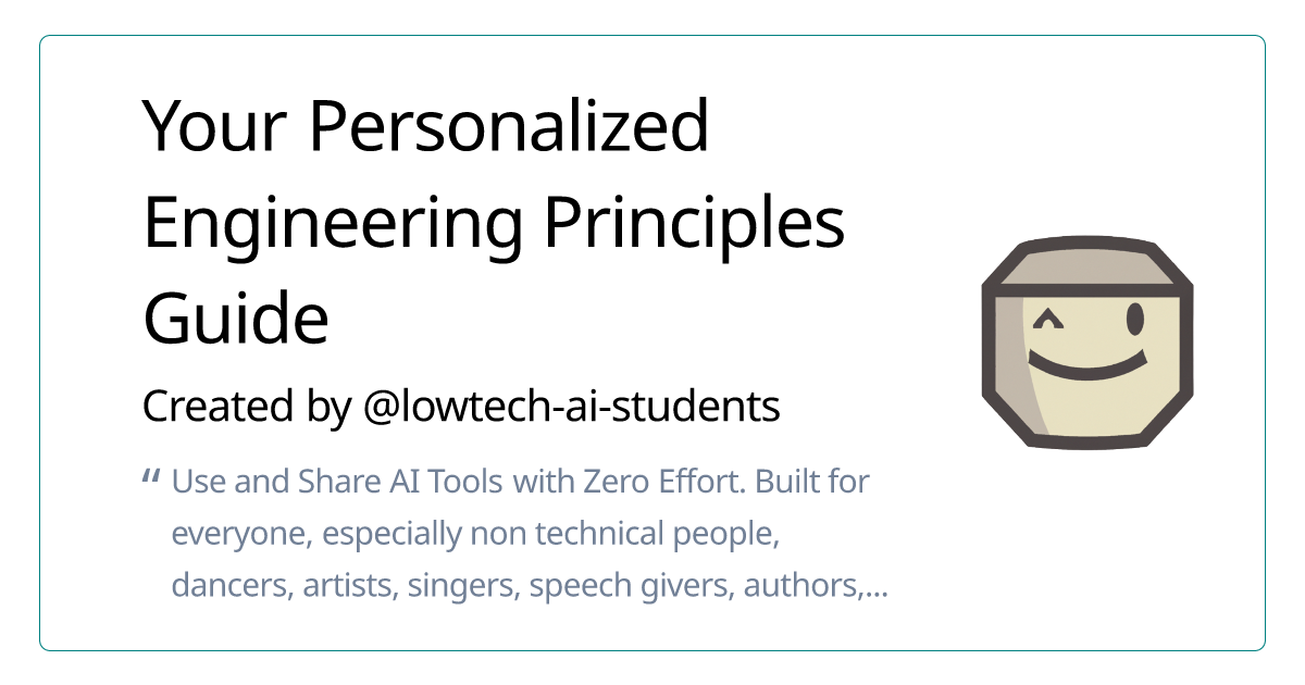 Your Personalized Engineering Principles Guide
