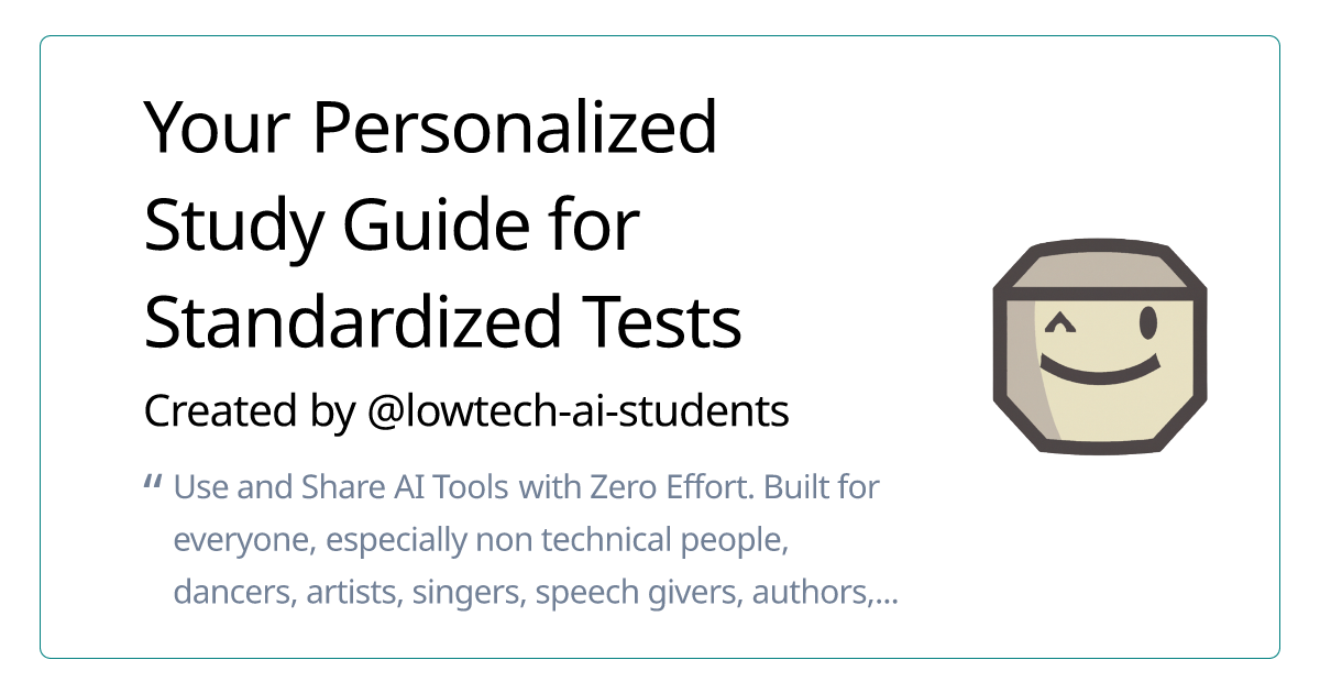 Your Personalized Study Guide for Standardized Tests