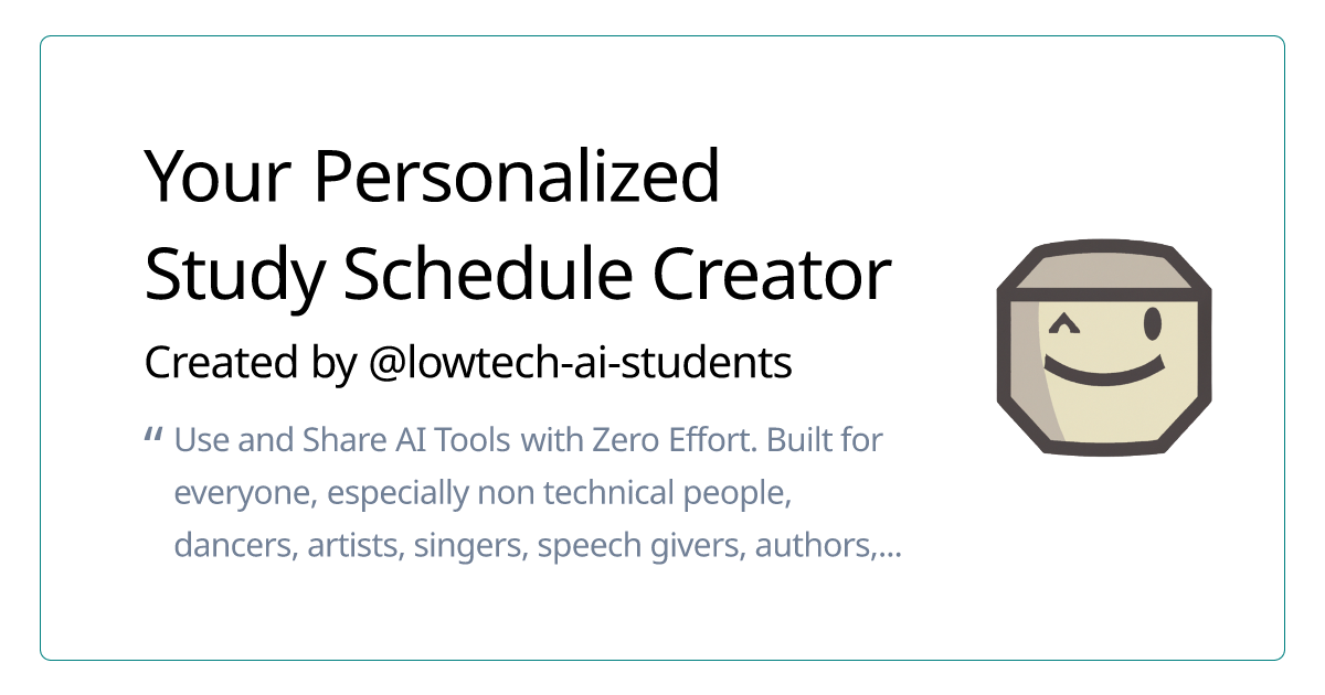 Your Personalized Study Schedule Creator