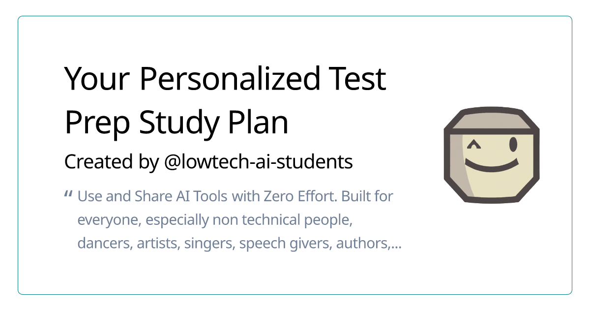Your Personalized Test Prep Study Plan