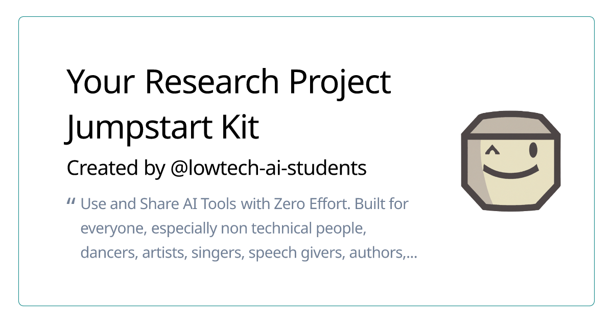 Your Research Project Jumpstart Kit
