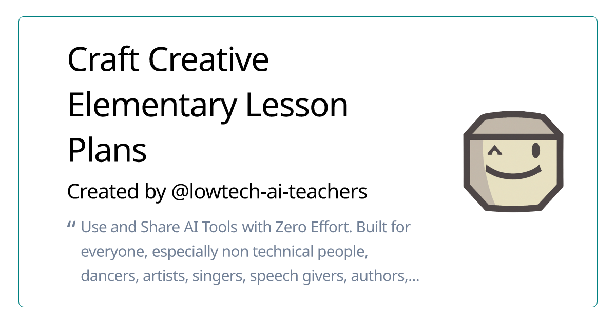 Craft Creative Elementary Lesson Plans