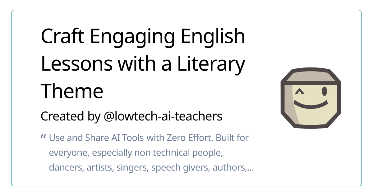 Craft Engaging English Lessons with a Literary Theme