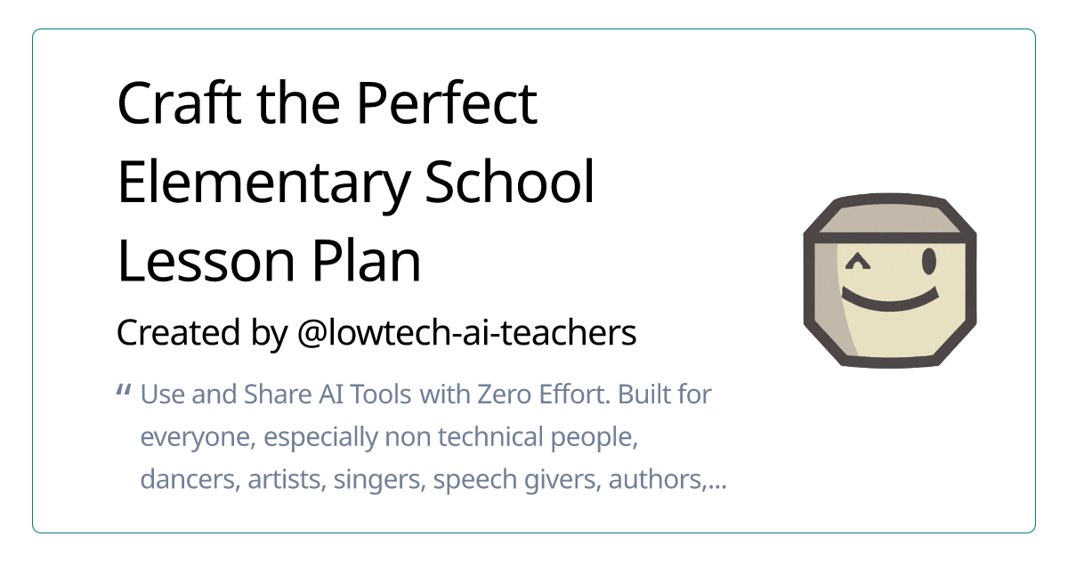 Craft the Perfect Elementary School Lesson Plan