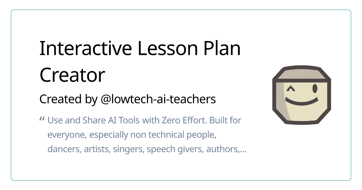 Interactive Lesson Plan Creator