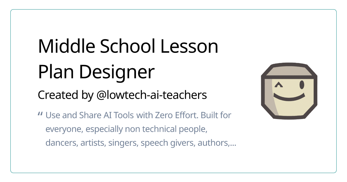 Middle School Lesson Plan Designer