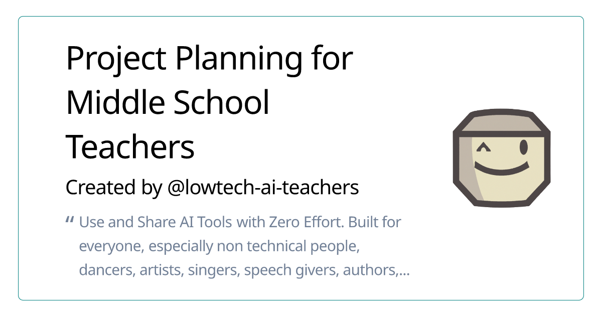 Project Planning for Middle School Teachers