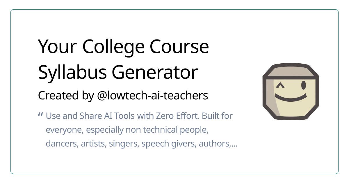 Your College Course Syllabus Generator