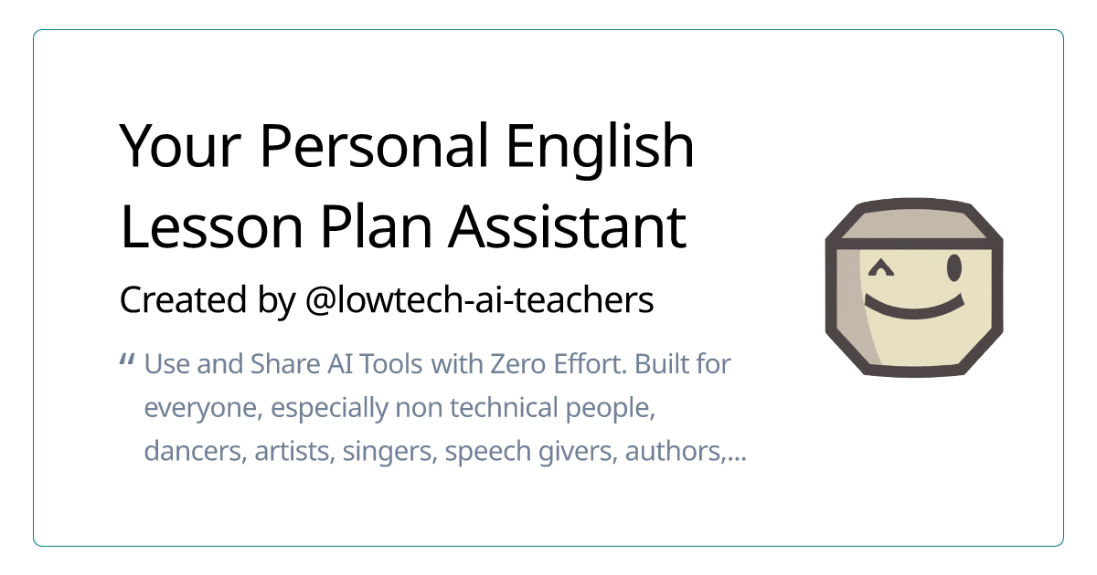Your Personal English Lesson Plan Assistant