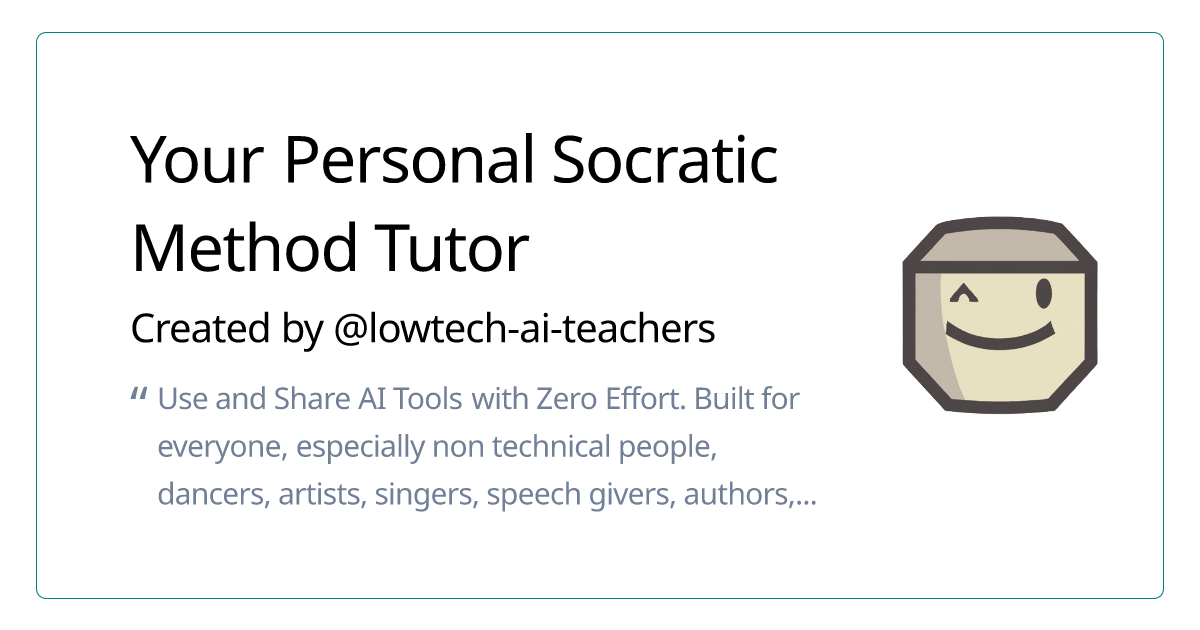 Your Personal Socratic Method Tutor