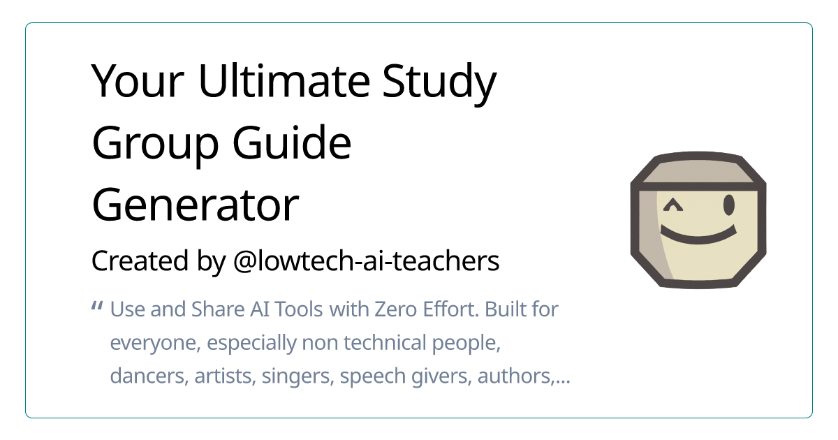 Your Ultimate Study Group Guide Generator