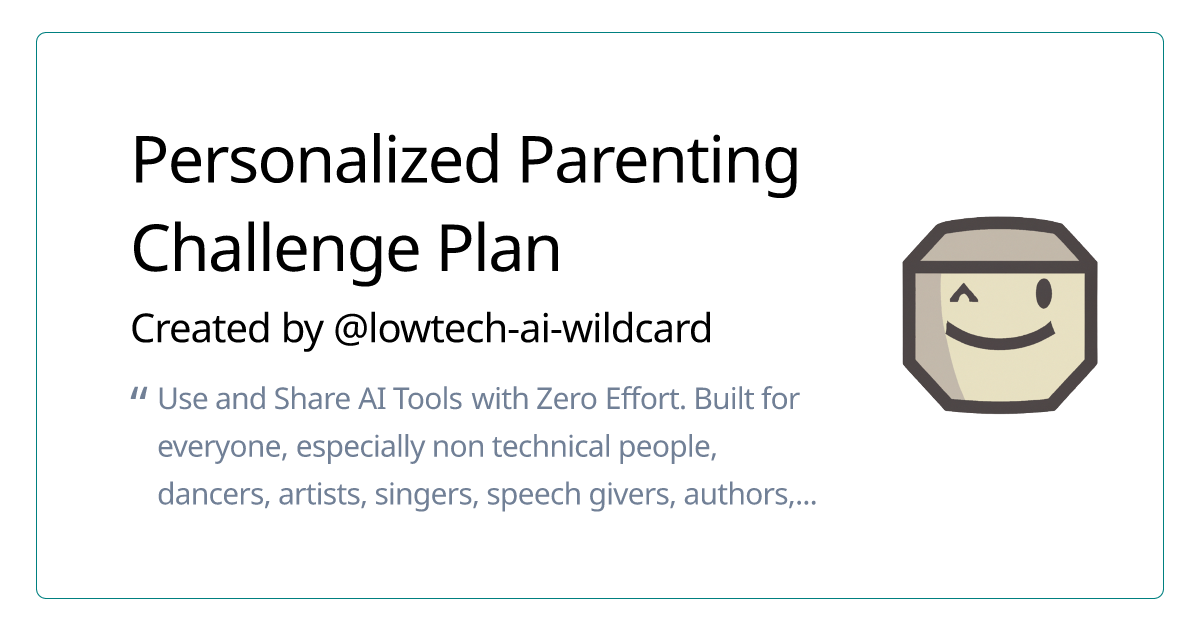 Personalized Parenting Challenge Plan
