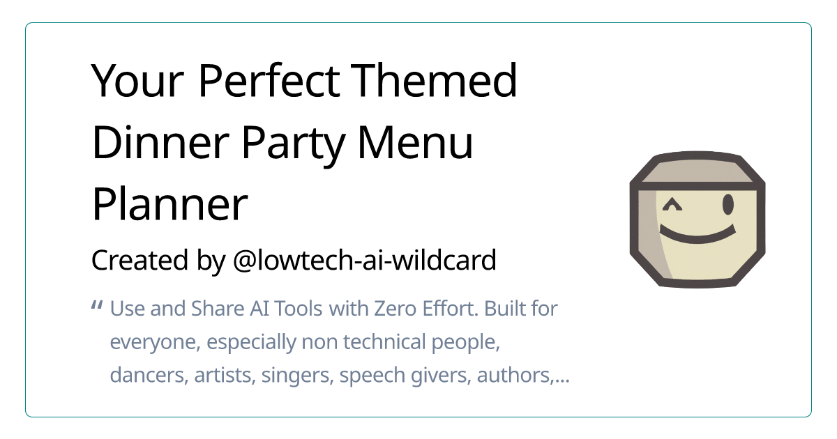 Your Perfect Themed Dinner Party Menu Planner