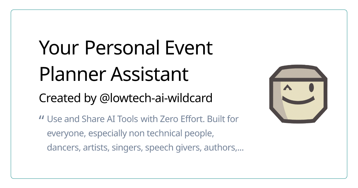 Your Personal Event Planner Assistant