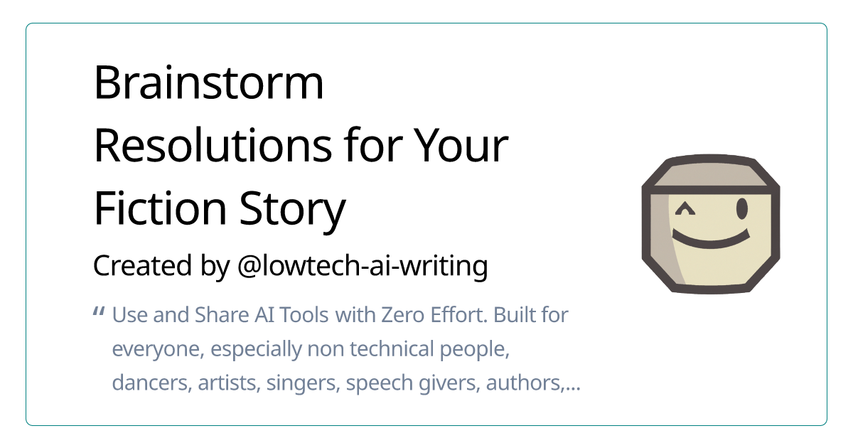 Brainstorm Resolutions for Your Fiction Story