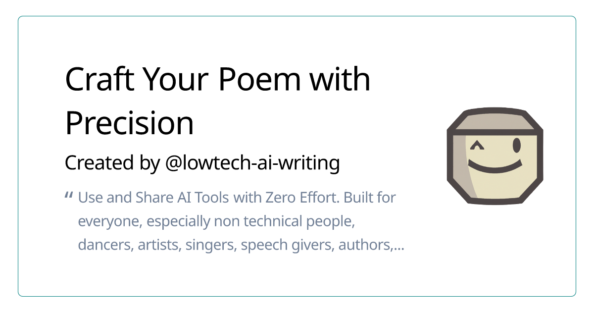 Craft Your Poem with Precision