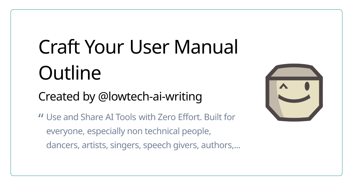 Craft Your User Manual Outline