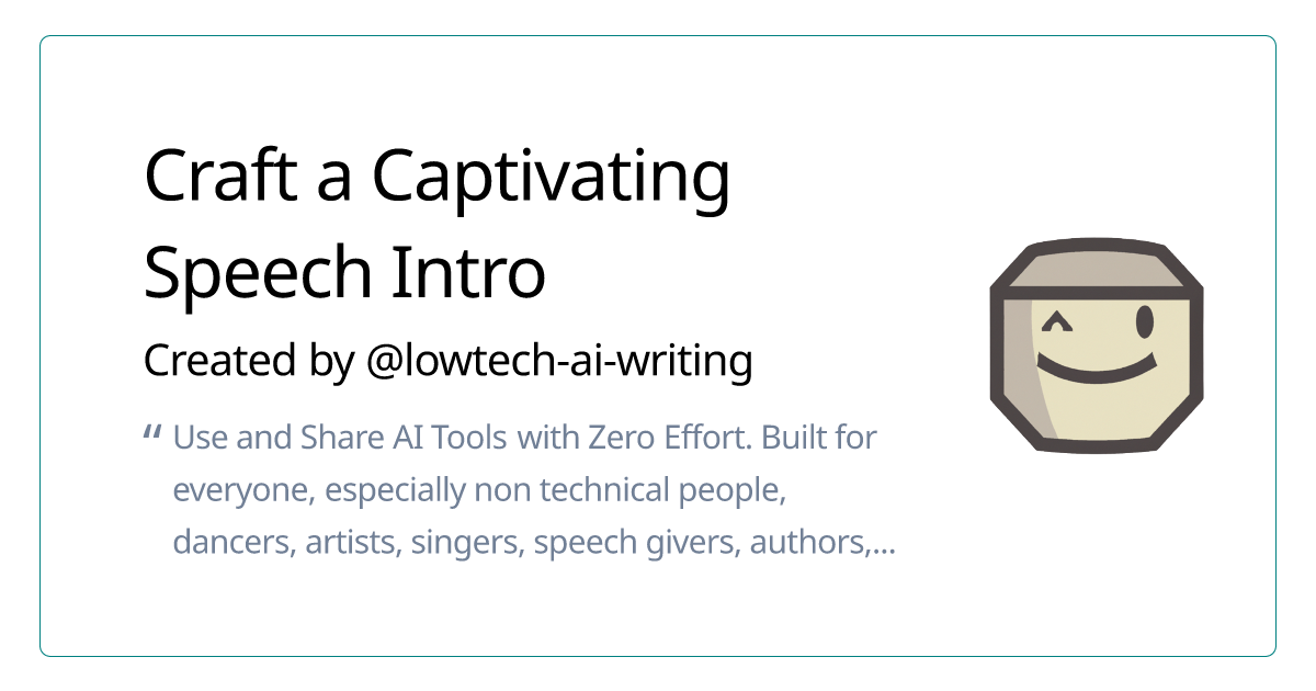 Craft a Captivating Speech Intro
