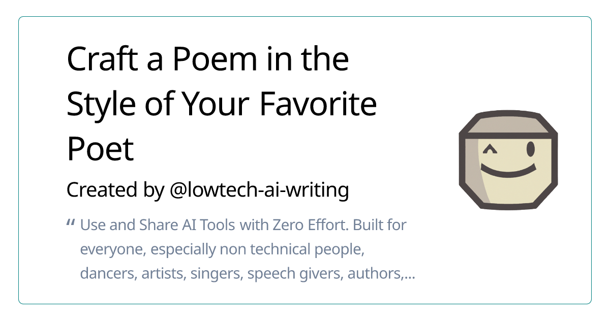 Craft a Poem in the Style of Your Favorite Poet