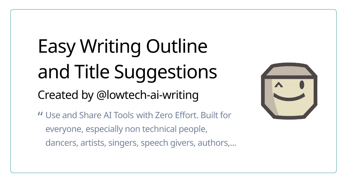 Easy Writing Outline and Title Suggestions