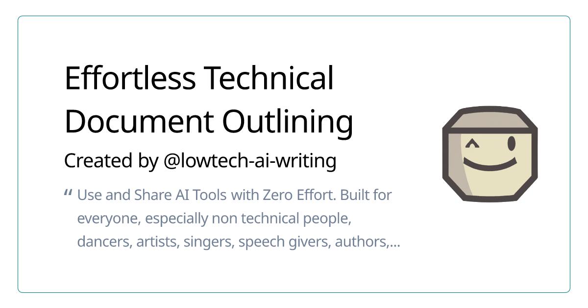 Effortless Technical Document Outlining