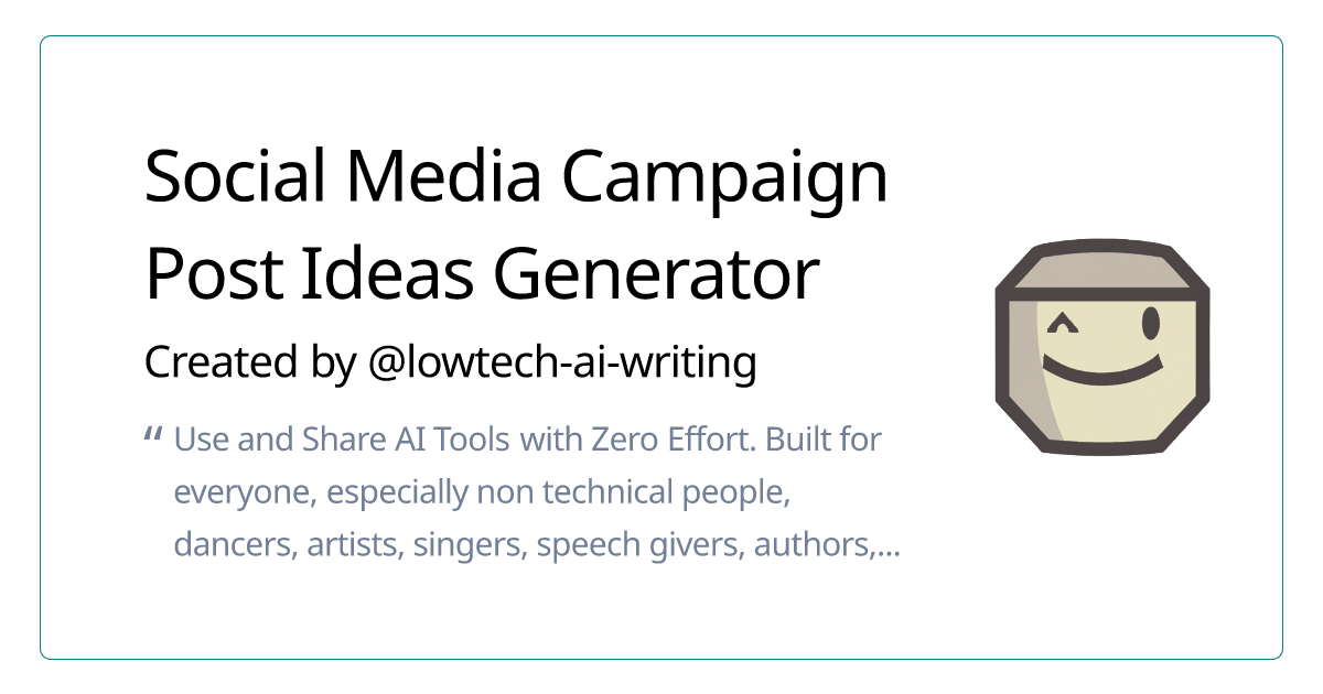 Social Media Campaign Post Ideas Generator