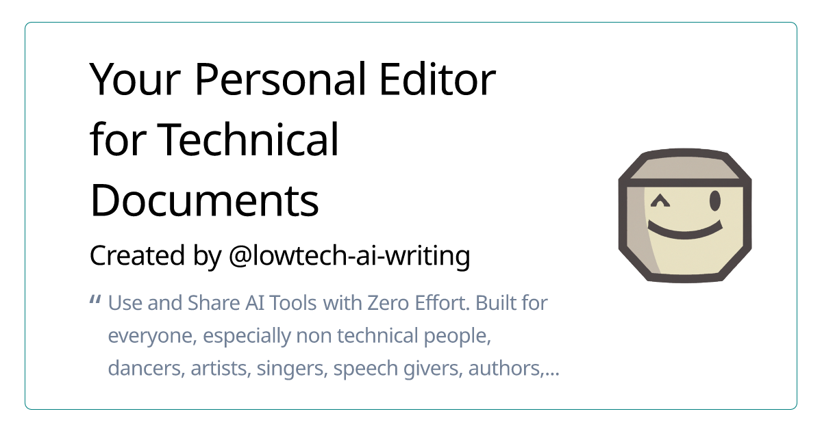 Your Personal Editor for Technical Documents