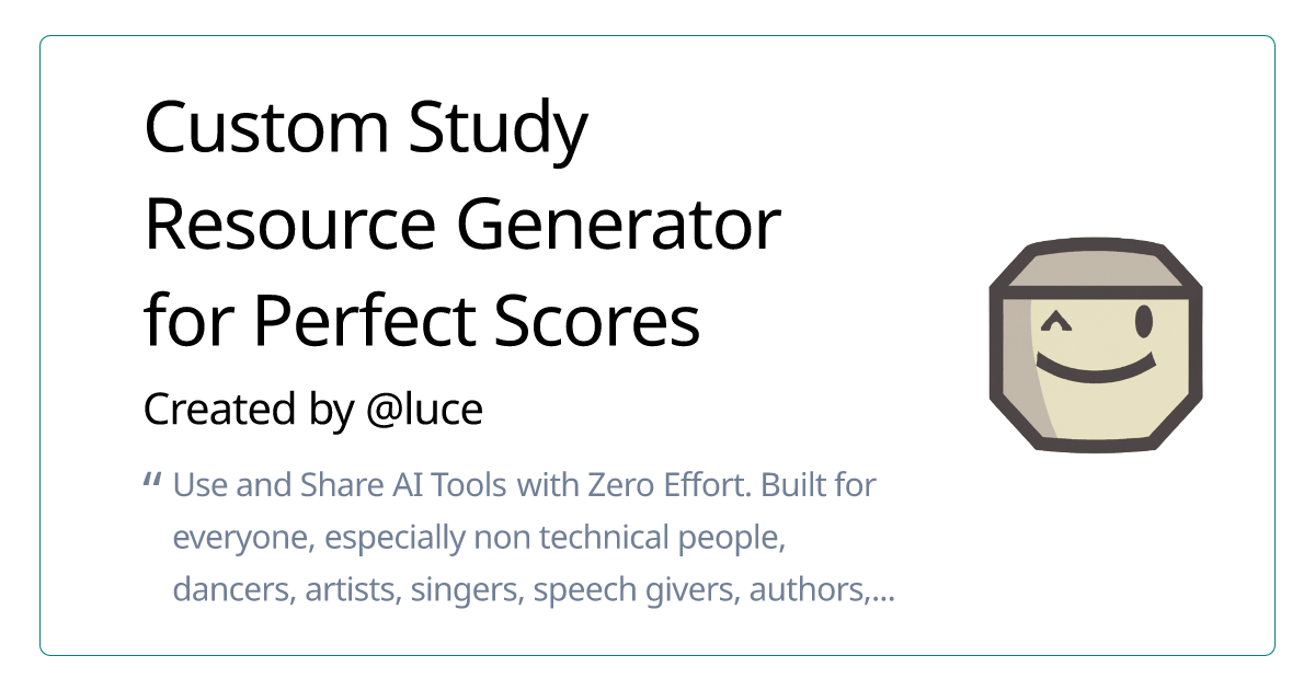Custom Study Resource Generator for Perfect Scores