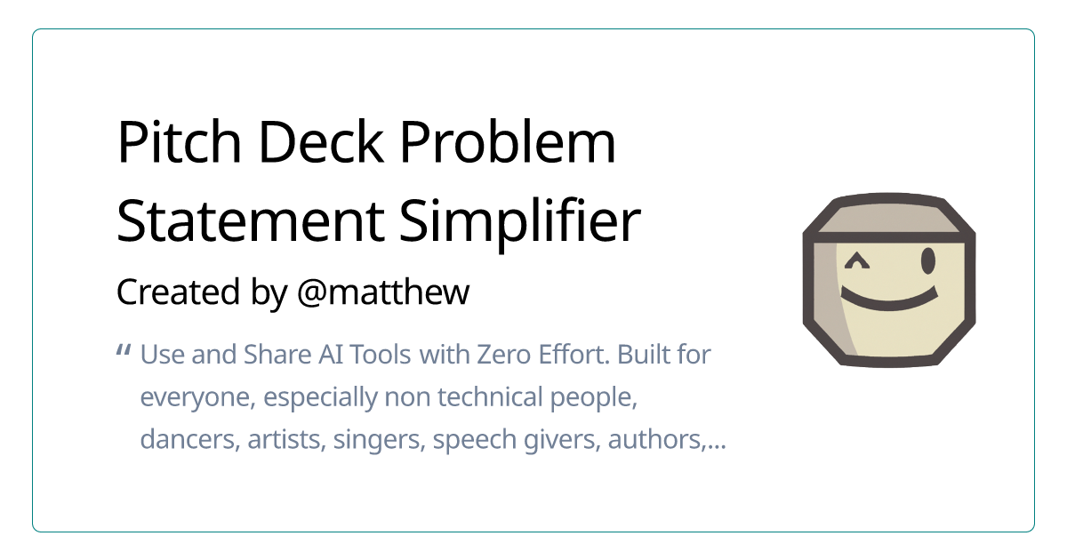 Pitch Deck Problem Statement Simplifier