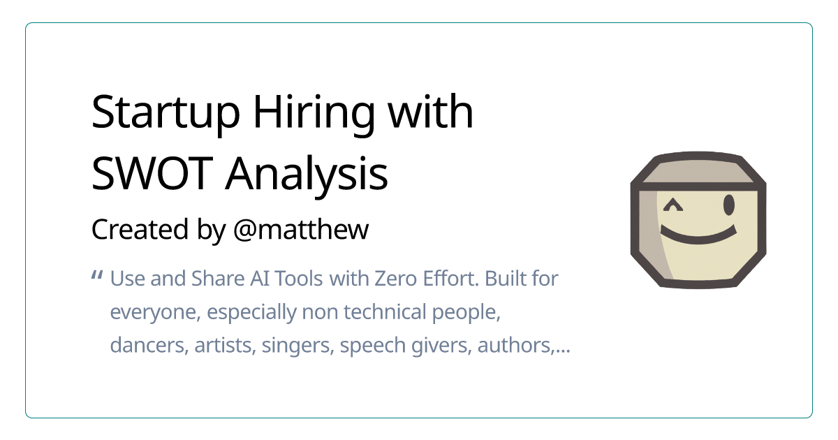 Startup Hiring with SWOT Analysis