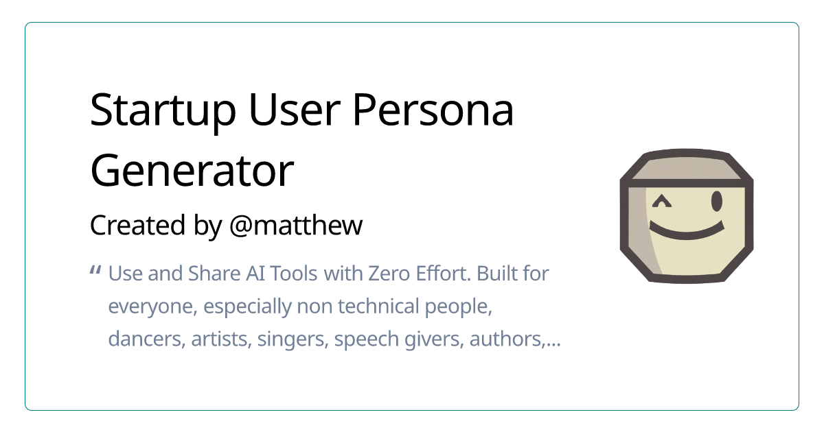 Startup User Persona Generator