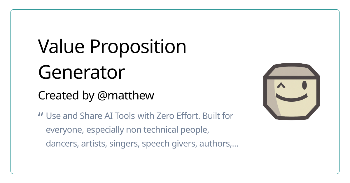 Value Proposition Generator