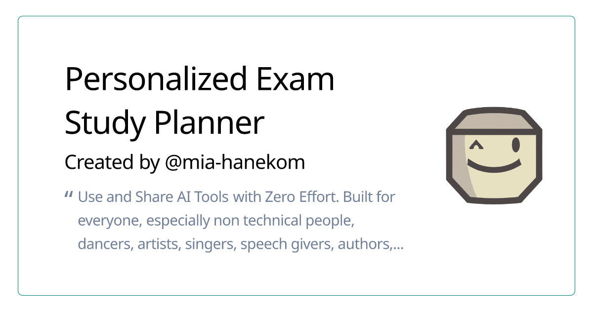 Personalized Exam Study Planner