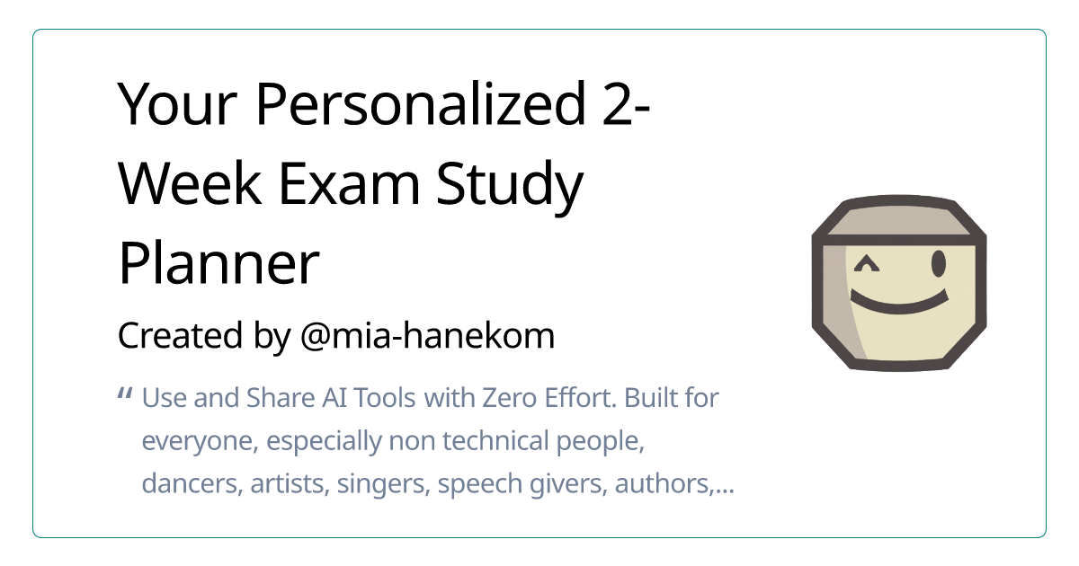 Your Personalized 2-Week Exam Study Planner