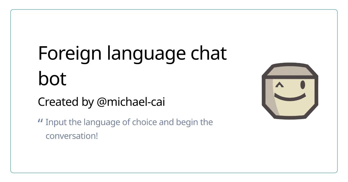 Foreign language chat bot
