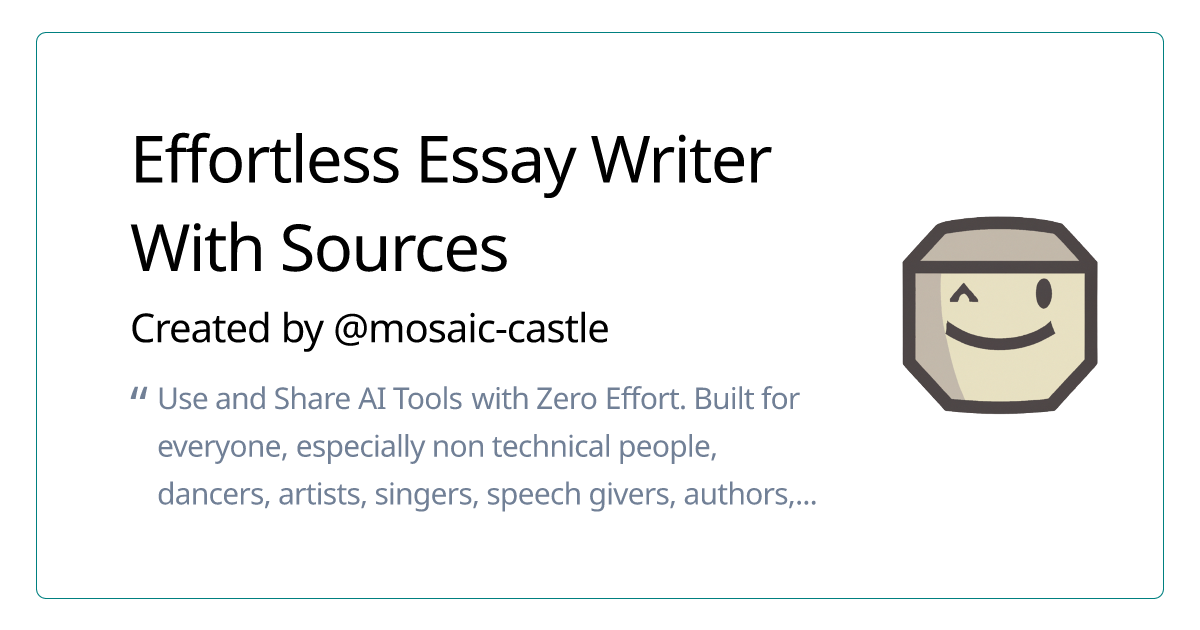 Effortless Essay Writer With Sources
